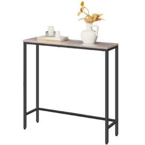 HOOBRO Narrow Console Table, 29.5" Small Entryway Table, Thin Sofa Table, Side Table, Display Table, for Hallway, Bedroom, Living Room, Foyer, Greige and Black BG75XG01