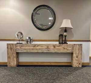 rustic wooden console with burnt finish (pine, x-small (30x11x48) inches)