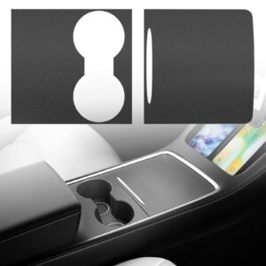 farmogo center console wrap kit matte black console cover interior decoration wrap kit compatible with tesla 2021-2024 model y & 2021-2023 model 3 accessories (black)