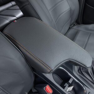 pimcar premium full center console cover compatible with 2018-2023 subaru crosstrek & 2017-2023 subaru impreza middle armrest cushion accessories pu leather wrap the whole armrest lid completely