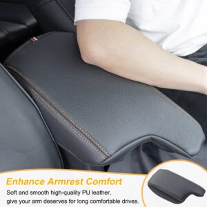 PIMCAR Premium Full Center Console Cover Compatible with 2018-2023 Subaru Crosstrek & 2017-2023 Subaru Impreza Middle Armrest Cushion Accessories PU Leather Wrap The Whole Armrest Lid Completely