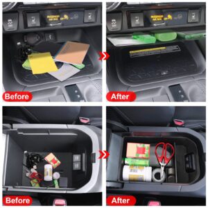 DIAMOOKY Upgraded Center Console Organizer Compatible with Toyota RAV4 2024 2023 2022 2021 2020 2019 Interior Accessories, Gear Shift Storage Tray Secondary Box Insert Divider - 2pcs