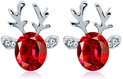 2 Pairs Women's Christmas Earrings, Girls Crystal Gemstone Santa Christmas Hat Earrings Luxury Christmas Reindeer Antlers Xmas Earring Stud Jewelry Gift Sets