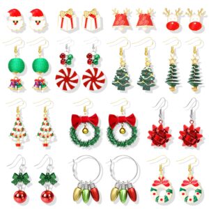 9/10/14/20 pairs christmas earrings for women christmas tree bells drop dangle earrings holiday earrings xmas jewelry…