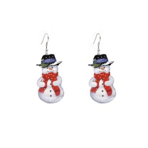 christmas earrings for women,snowman earrings xmas snowman drop dangle earrings acrylic truck tree garland red green earrings festive gifts holiday accessory (snowman)