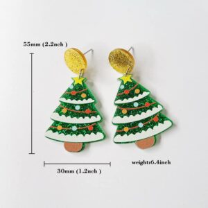 4 Pairs Christmas Earrings For Women Christmas Stud Earrings Acrylic Earrings Set Gingerbread Dinosaur Rainbow Earrings Gingerbread Christmas Decorations Christmas Gifts For Women -Style 3