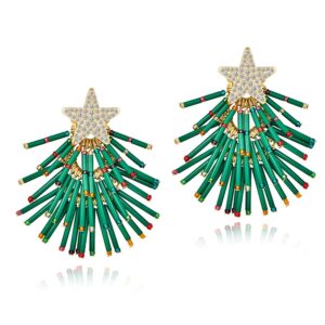 enskefen christmas earrings for women christmas tree stud earrings star light tube tree christmas earrings christmas jewelry gifts