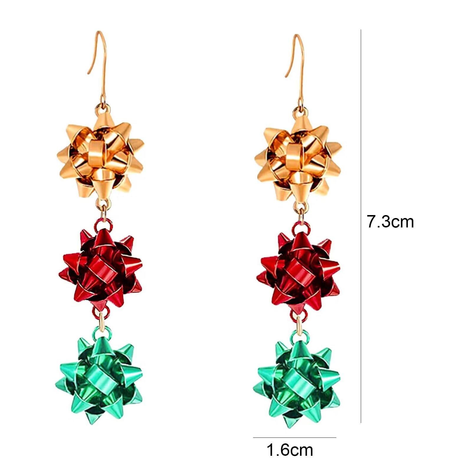 Christmas Bow Earrings for Women, Christmas Earrings for Women, Cute Red Green Bow Christmas Drop Dangle Earrings, Xmas Earrings Holiday Earrings, Christmas Jewelry Gifts for Women Bff