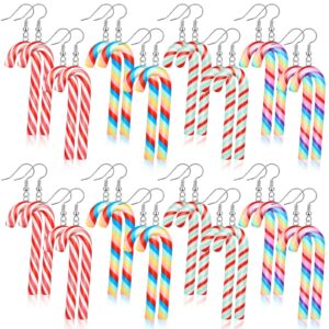 remuuly 16 pairs christmas earrings candy cane dangle earrings for women xmas hook jewelry earrings cute earrings dangle drop cute jewelry for girls winter holiday festive gifts