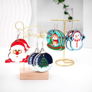 haolry 2023 Christmas Earrings for Women Girls Santa Claus Snowman Christmas Tree Snowflake Dangle Earrings Wooden Funny Xmas Earrings Jewelry Accessories Gifts-Christmas Tree