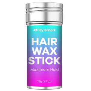 styleshark non-greasy hair wax stick for styling flyaways and frizz - 2.7 oz wax for edge control on wigs and hair