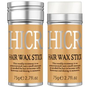 hicream hair wax stick, 2pcs x 2.7 oz wax stick for hair wigs fly away hair tamer stick for smoothing flyaways & taming frizz, flyaways hair stick hair wax