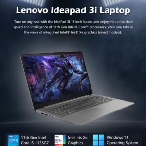 Lenovo Ideapad 3i 15.6" Full HD (1920 x 1080) Touch Business Laptop, Intel Core i5-1135G7, 4-core, 20GB RAM 512GB SSD Storage, Intel Iris X Graphics, Bluetooth, Wi-Fi, Win11, Arctic Grey, W/GaLiMu