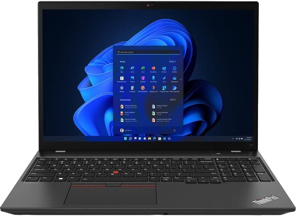 Lenovo ThinkPad T16 Business Laptop (16" FHD+ 16:10, Intel 12-Core i7-1260P, 32GB RAM, 1TB SSD), Backlit keyboard, Fingerprint Reader, 2x Thunderbolt 4, FHD IR Webcam, Wi-Fi 6E, Win 11 Pro, Black