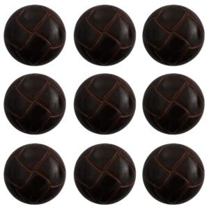 xgng 50pcs brown football pattern imitation leather style plastic shank buttons craft plastic buttons round black plastic imitation leather buttons set for diy sewing embellishment sport coat