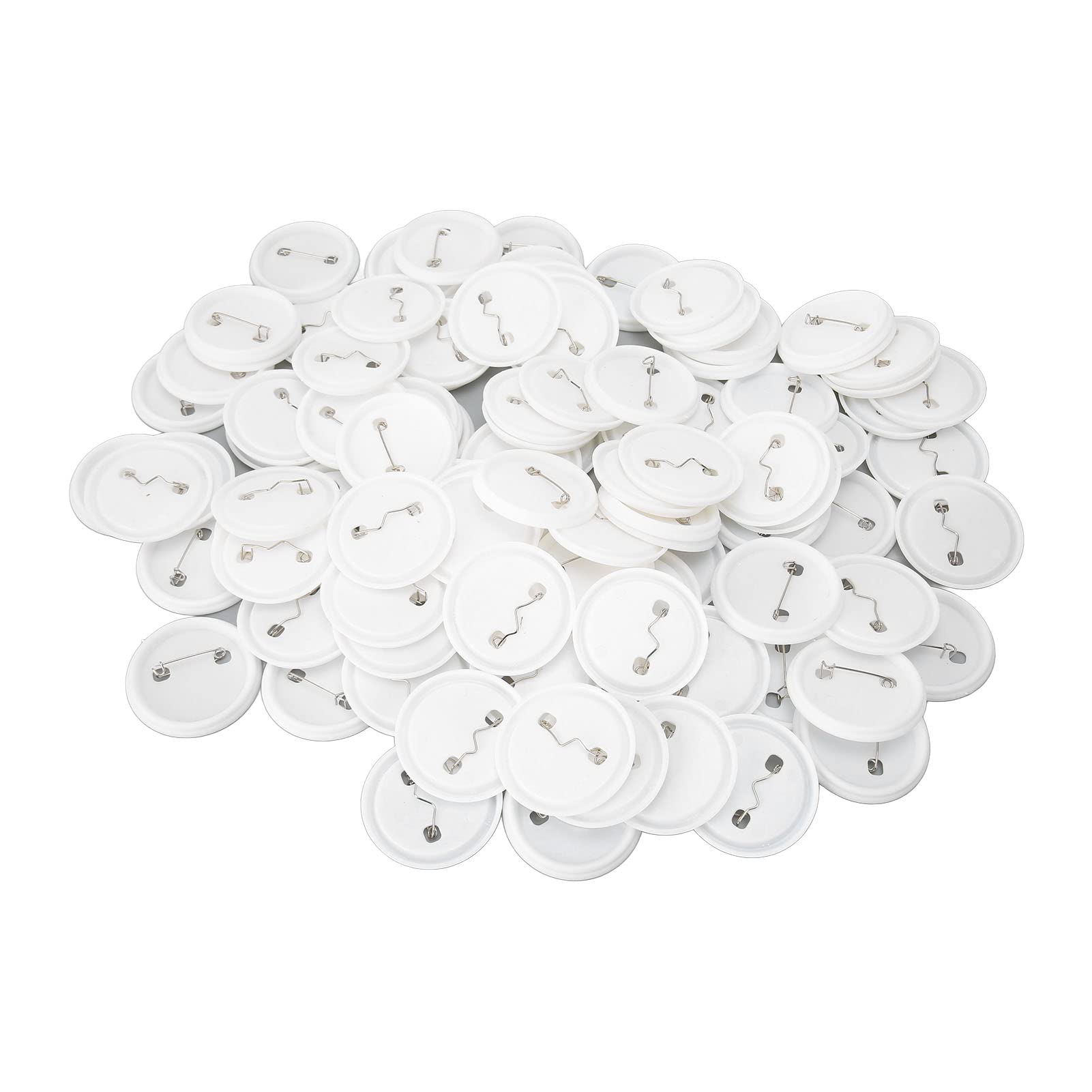 100 Sets Blank Button Making Supplies, DIY Pin Back Button Parts for Button Maker Machine Round Badge Pin Button, Includes Metal Cover, Plastic Button Back Cover, Clear Film(44mm/50mm)(50mm /1.97in)