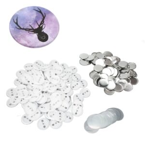 100 Sets Blank Button Making Supplies, DIY Pin Back Button Parts for Button Maker Machine Round Badge Pin Button, Includes Metal Cover, Plastic Button Back Cover, Clear Film(44mm/50mm)(50mm /1.97in)