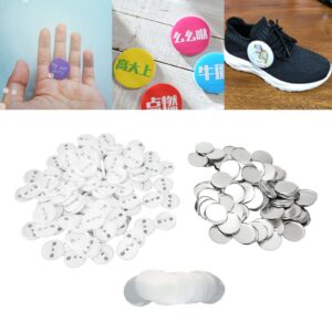 100 Sets Blank Button Making Supplies, DIY Pin Back Button Parts for Button Maker Machine Round Badge Pin Button, Includes Metal Cover, Plastic Button Back Cover, Clear Film(44mm/50mm)(50mm /1.97in)