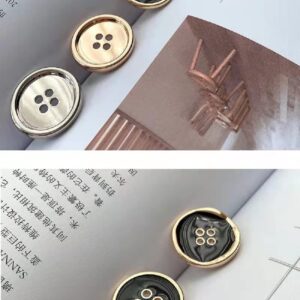 12PCS Four-Eye Metal Button Suit Buttons Crafts Button Decorative Buttons for Sewing DIY (10mm, Gold)