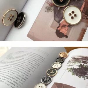 12PCS Four-Eye Metal Button Suit Buttons Crafts Button Decorative Buttons for Sewing DIY (10mm, Gold)