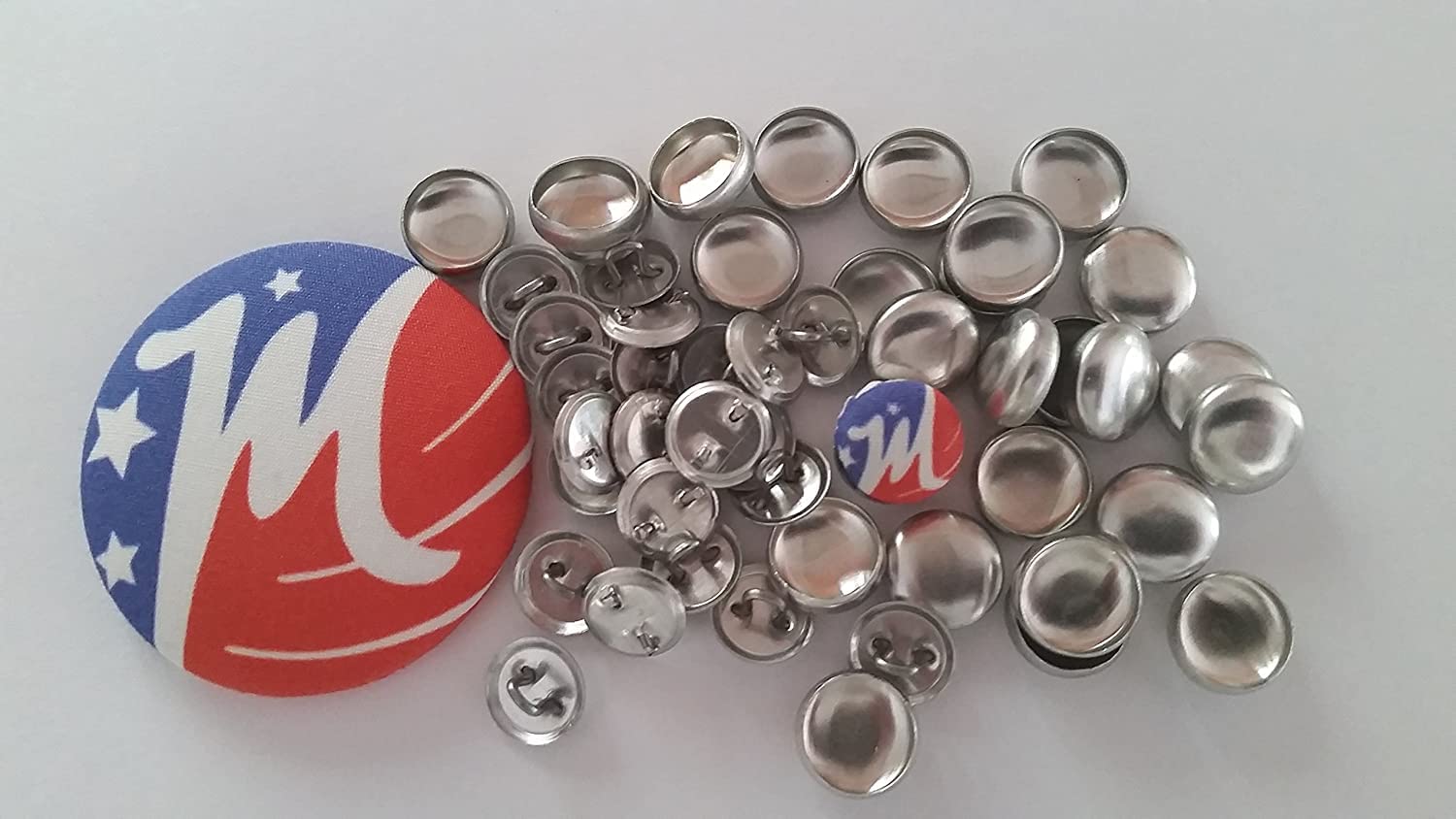 100 Cover Buttons - Made in USA - Self Cover Buttons with Flat Backs(no Wire) Size 20 with Tool