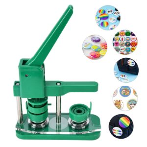 Tyenaza Button Maker Machine 32mm, Badge Punch Press Kit DIY Badge Ergonomics Comfortable Grip Button Making Press Machine with 100pcs Button Parts