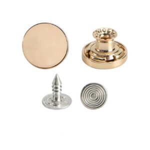 10pcs jeans buttons - metal flat jeans replacement buttons suspender trousers alloy buttons (17mm, gold)