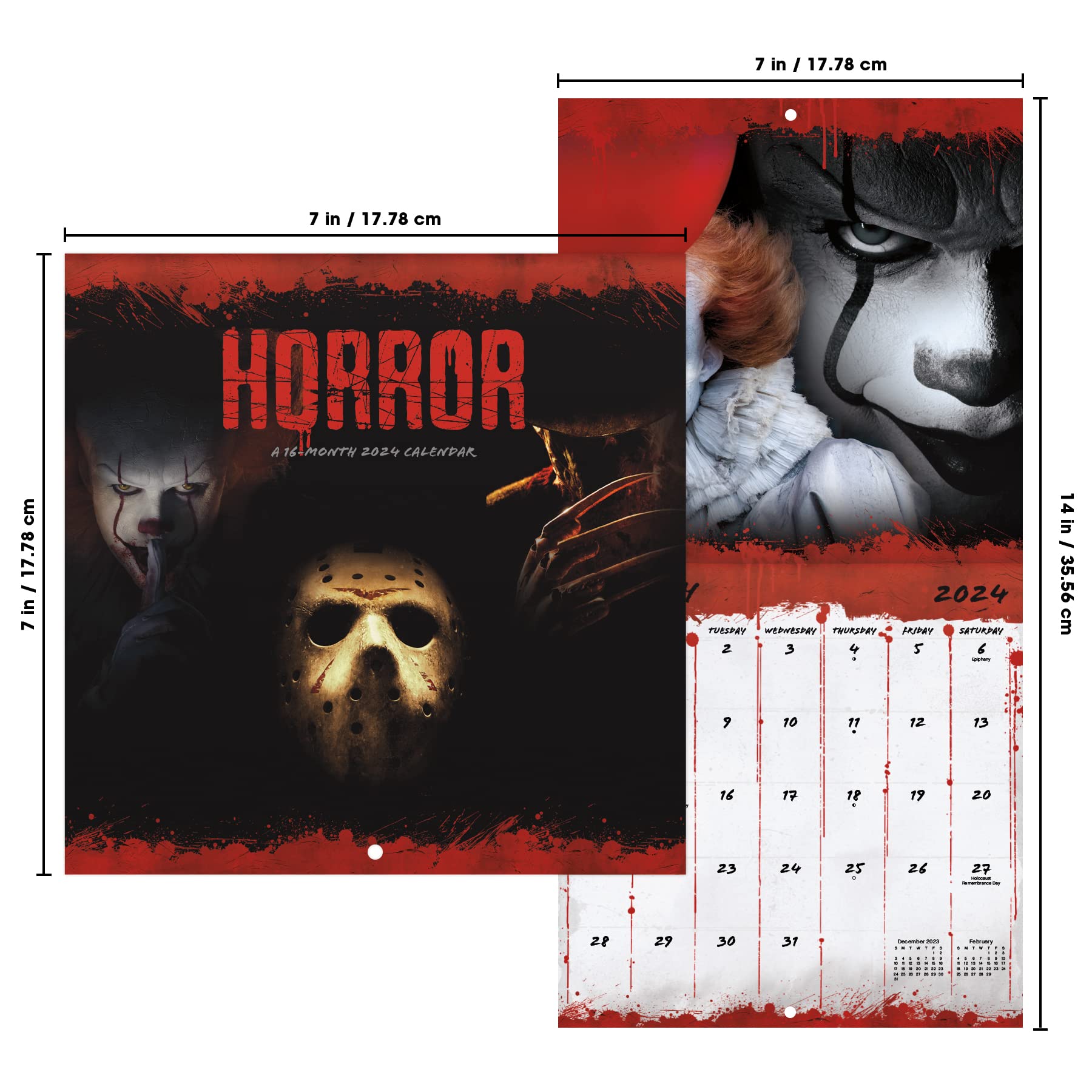 2024 Horror Collection Mini Wall Calendar