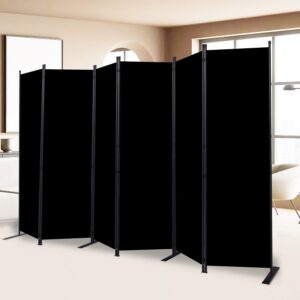 room divider and folding privacy screens， 6 panel wide room divider wall screen for room separtition, partition room dividers fabric panel wall dividers freestanding for office, bedroom, studio dorm