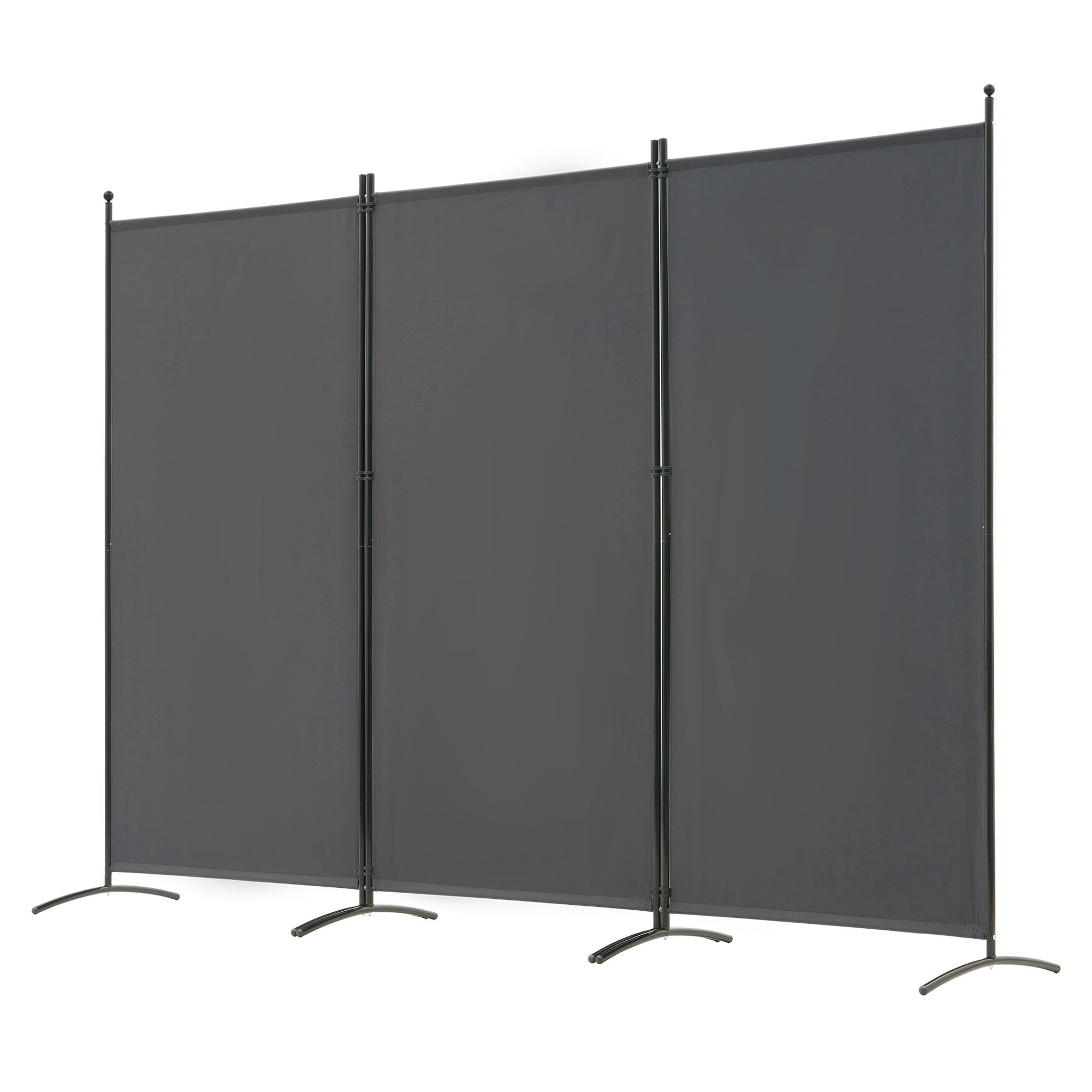 Spurgehom Room Divider, 3 Panel Folding Partition Privacy Screens, Freestanding Fabric Room Panel, Portable Folding Room Divider Wall for Office, Room, Restaurant, 102" W X 71" H (Grey)