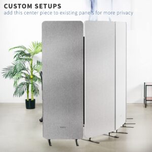 VIVO Freestanding 24 x 66 inch Privacy Panel, Cubicle Divider, Acoustic Wall Partition, Single 24 inch Panel with 2-Sided Zipper Attachment System, Gray, PP-1-T024G