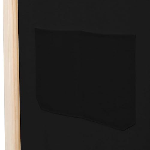 5-Panel Room Divider Black 78.7"x66.9"x1.6" Fabric,Freestanding Folding Screens Privacy Screen Wall Divider Portable Suitable forHome Office Restaurant Bedroom