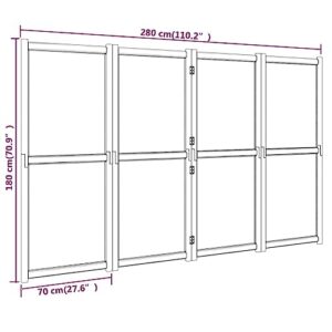 GOLINPEILO 4-Panel Room Divider,Folding Privacy Screen,Partition Room Dividers Separators, Freestanding Room Divider Screen for Home, Dorm, Office, Black 110.2"x70.9"