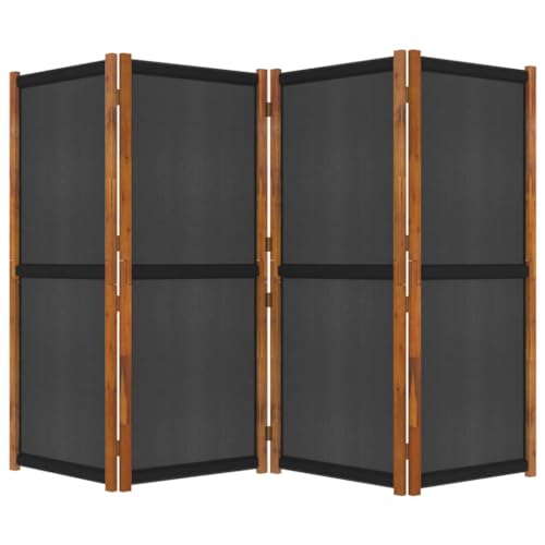 GOLINPEILO 4-Panel Room Divider,Folding Privacy Screen,Partition Room Dividers Separators, Freestanding Room Divider Screen for Home, Dorm, Office, Black 110.2"x70.9"