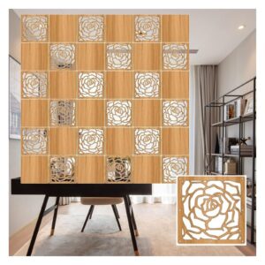 hanging room divider panels, waterproof wood plastic partitions panel, diy home bedroom hotel office decor screen with all accessories, 5mm thick (color : natural b, size : 18pcs)