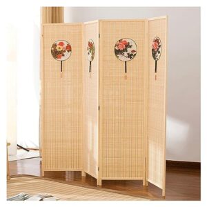 pfcdzdu room divider, 4.9 ft tall natural bamboo privacy screen, home office bedroom decoration folding freestanding partitions panel, no assembly (color : wood colour, size : 1.2x1.5m(0.4m))