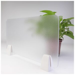 frosted translucent acrylic desk divider privacy panel for office students, 30 40 cm tall table partition screen with desktop mounting clamp, canteen sneeze guard ( color : frosted , size : 60x50cm/23