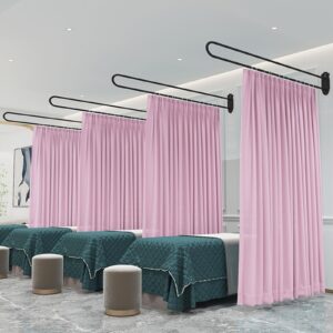 beauty salon room divider curtain, wall mounted partitions rods separator bars with 2 m high privacy screens drapes & bracket, fitting room office hospital panel dividers (color : color b, size : 3