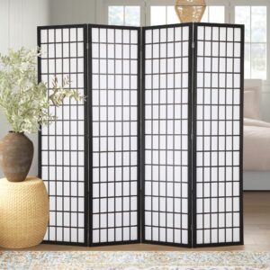 room divider panel, 4 panel partitions and dividers freestanding, 6ft room dividers and folding privacy screens, room divider screen, plum blossom shoji screen for home office bedroom, white