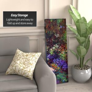 Red Lantern 4 ft. Short Double Sided Works of Monet Canvas Lilies/Garden at Giverny Folding Screen, Multicolor