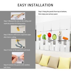 12 PCS Hanging Room Divider Fruit vegetable forks against healthy eating dieting Decorative Solid PVC Board Screen Panels Room Partition Wall Screen Panels for Bedroom Dining Room Office