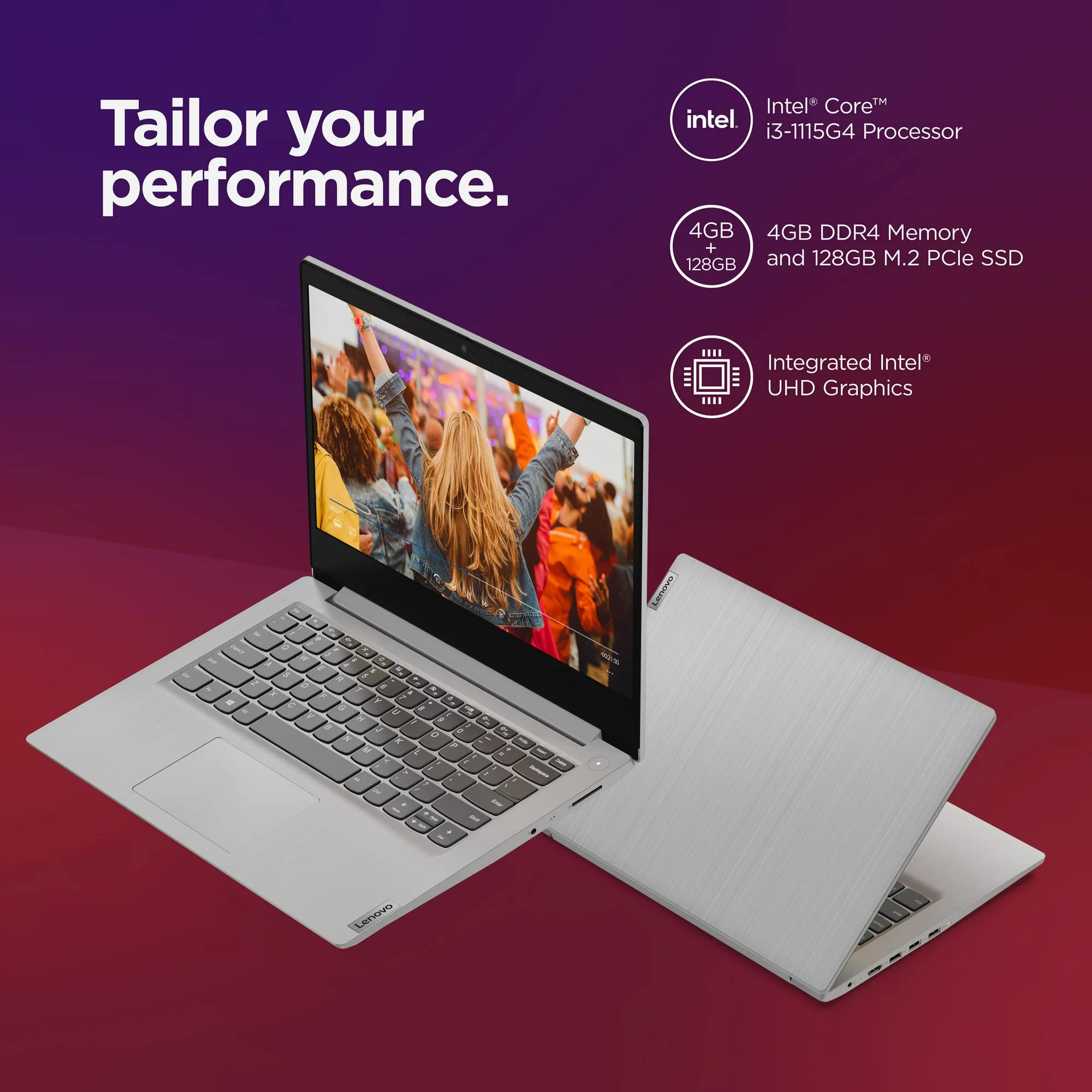 12GB RAM | 256GB SSD Lenovo 2023 Newest Ideapad 3i Laptop, 14 Inch FHD Display, Intel Core i3-1115G4 Processor, Intel UHD Graphics, Wi-Fi 6, Bluetooth, Windows 11 Home in S Mode