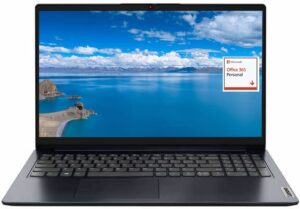 lenovo ideapad 1 15.6" fhd laptop newest, intel pentium silver n6000, 8gb ram, 256gb ssd, 1 year microsoft office 365, webcam, type-c, sd card reader, wi-fi 6, windows 11 s