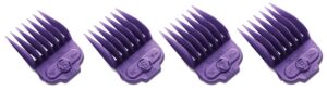 andis 66320 magnetic 4-piece comb set - perfect for hair cutting & grooming – sizes 5, 6, 7, 8 (5/8", 3/4", 7/8", 1") – large, purple