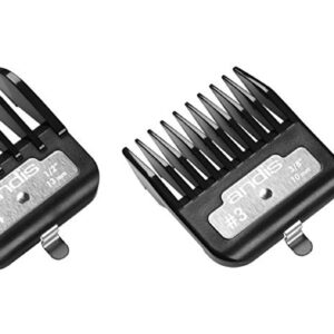 Andis 33640 BG-Series Premium Metal Clip Comb Set - Provides Sharp Cutting Blades with Long-Lasting Performance, Available in 7 Different Sizes – Black