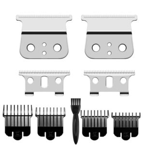 2 pack blades for andis t outliner, andis gtx replacement blade, t liner clipper and trimmer blade (silver steel t blade + silver steel blade)