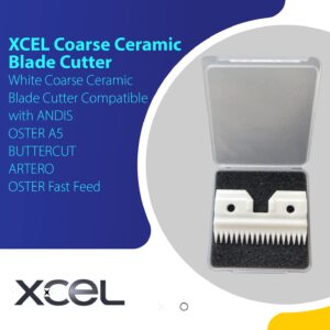 XCEL Ceramic Coarse Pet Replacement Cutter Blade Compatible with Fast-Feed, Andis, Oster A5, and Walh KM Series (4 Pack)