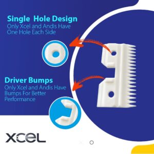 XCEL Ceramic Coarse Pet Replacement Cutter Blade Compatible with Fast-Feed, Andis, Oster A5, and Walh KM Series (4 Pack)