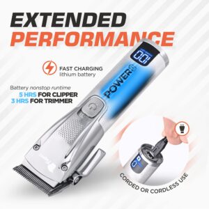 Fagaci Professional Hair Clippers for Men Set Turbo Power with Precise Cutting, Barber Clippers for Hair Cutting, Cordless Hair Clippers and Trimmers Set, Maquina de Cortar Cabello, Haircut Barber Kit