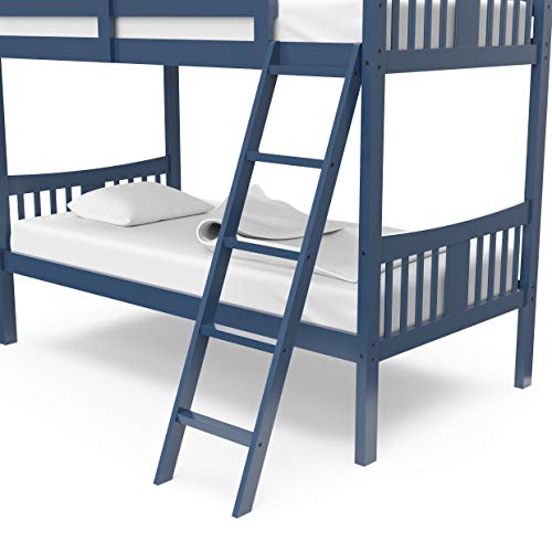 Storkcraft Caribou Twin-over-Twin Bunk Bed (Navy) – GREENGUARD Gold Certified, Converts to 2 individual twin beds